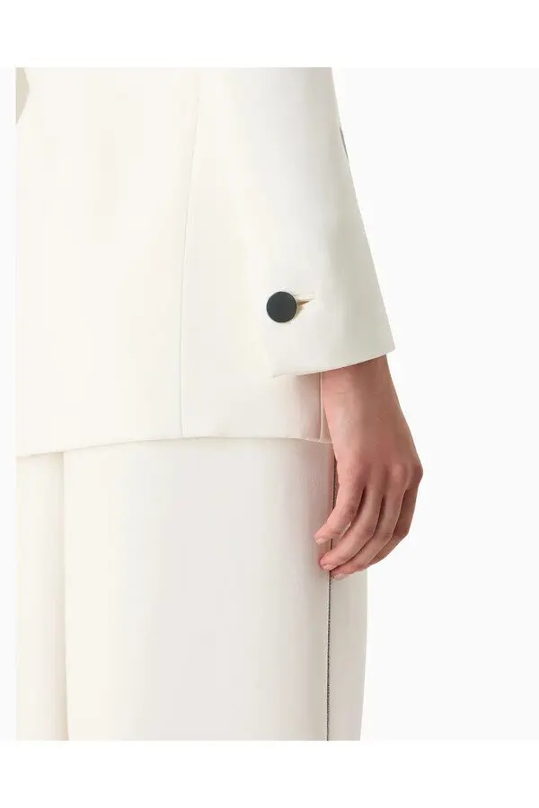 Giorgio Armani Long Single-breasted Jacket In Silk Cady