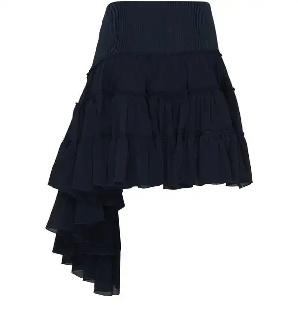 Loewe Ruffled A-Line Skirt - Blue - 50% Off | Editorialist