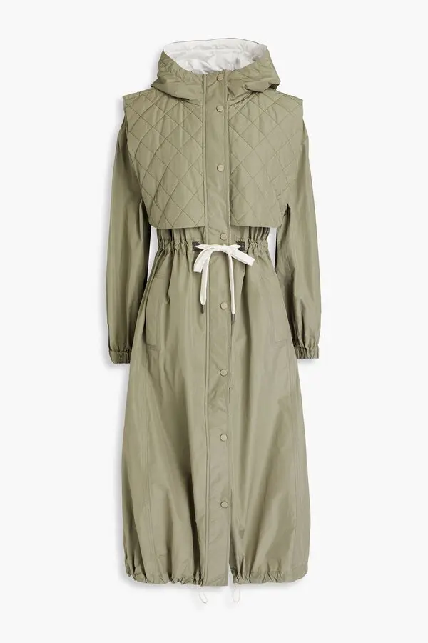 Brunello Cucinelli Quilted Bead-embellished Shell Hooded Parka