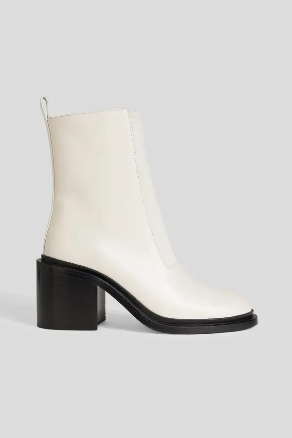 JIL SANDER Leather Ankle Boots - Off-white