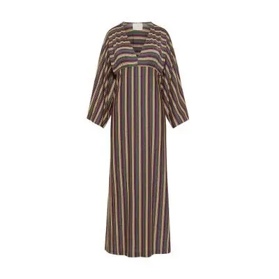 Momoni Margarida Striped Lurex Jersey Dress - Green | Editorialist