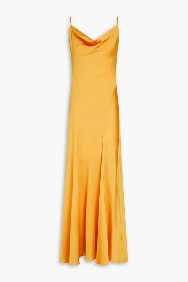 Simkhai Finley Satin-crepe Gown - Saffron