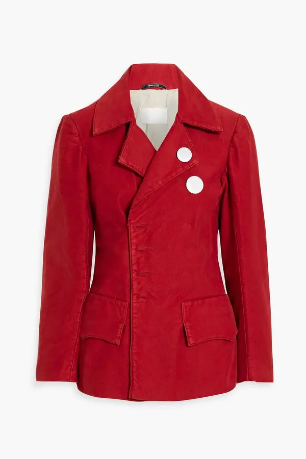MAISON MARGIELA Button-embellished Cotton Peplum Jacket