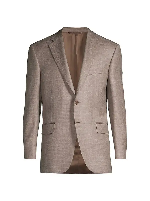 Canali Siena Herringbone Wool & Silk-blend Two-button Sport Coat