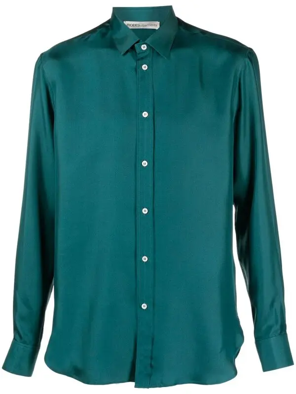 MODES GARMENTS Buttoned Silk Shirt - Green