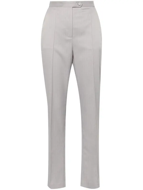 STYLAND Pinstriped High-waist Tailored Trousers - Grey