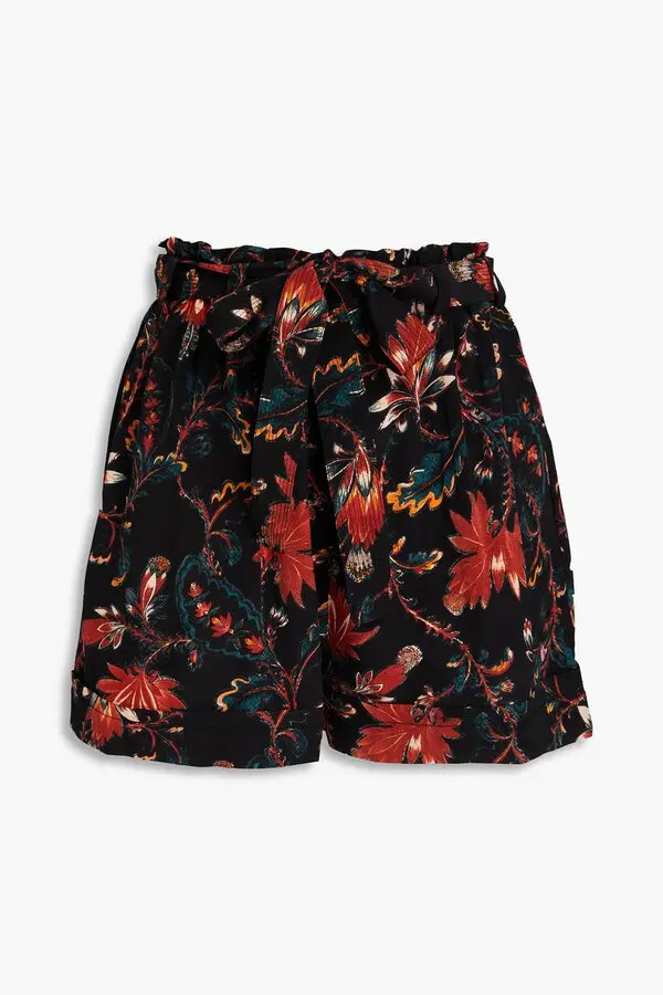 Ulla Johnson Floral-print Silk Crepe De Chine Shorts