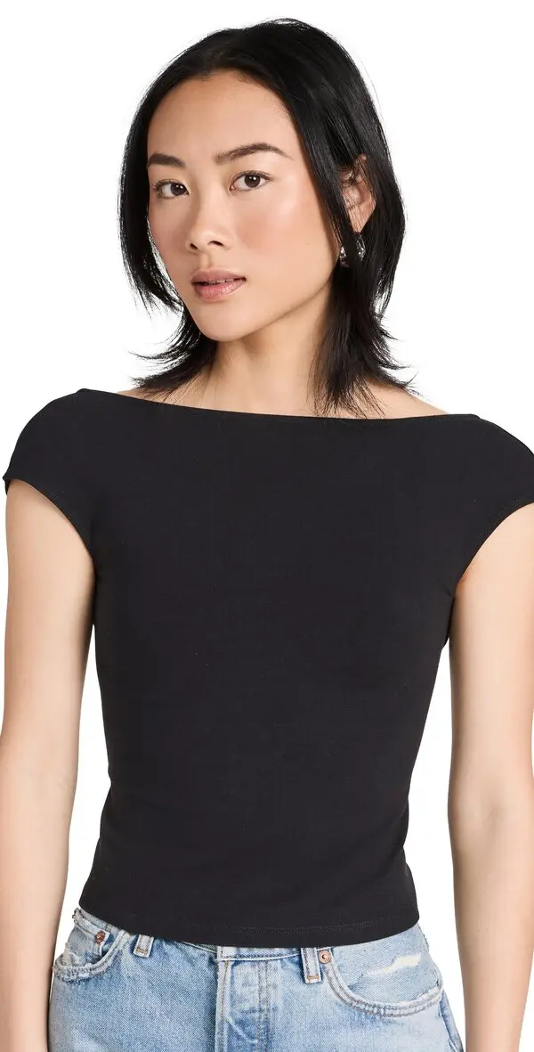 REFORMATION Darra Knit Top - Black