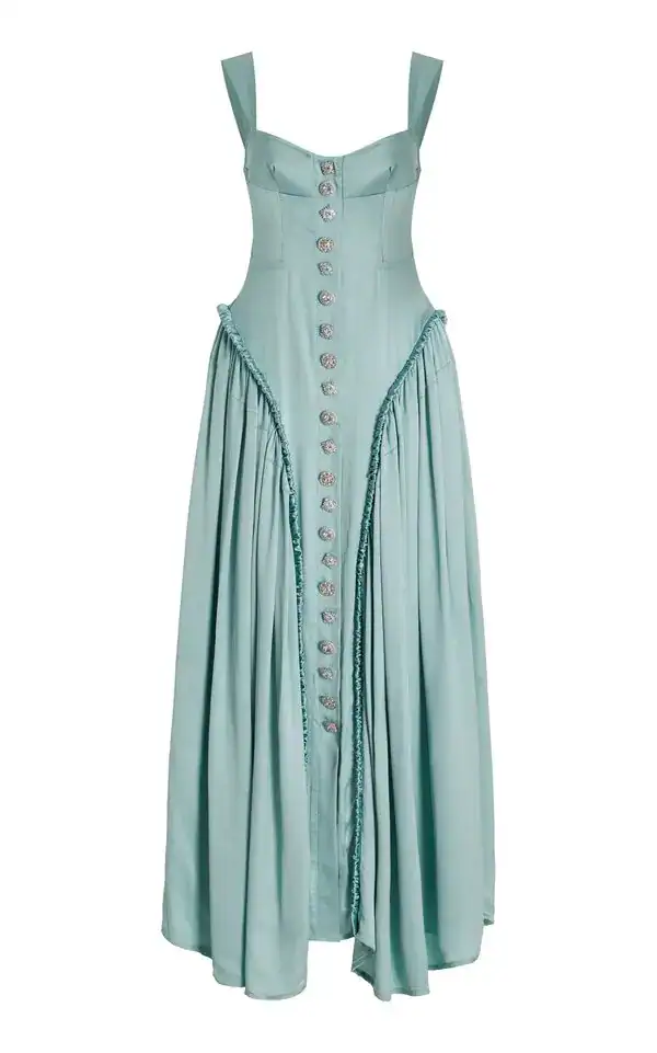 Harbison Soft Storm Ii Corseted Maxi Dress Only - Green | Editorialist