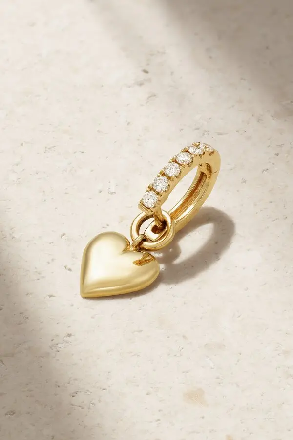 ROXANNE FIRST Dangly 14-karat Diamond Single Earring