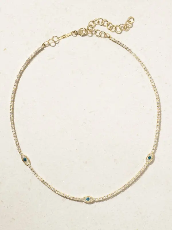 Jacquie Aiche Twiggy 14-karat Diamond And Sapphire Necklace
