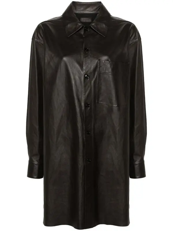 LEMAIRE Leather Side-slits Shirt