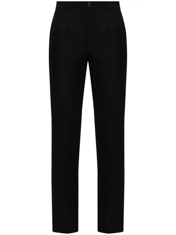 Dolce & Gabbana Tailored Linen Trousers - Black