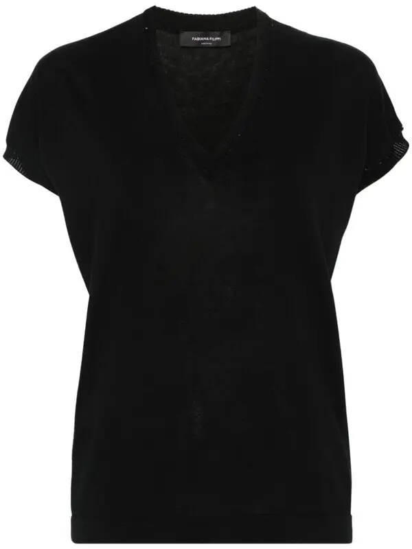 Fabiana Filippi Sequin-embellished Knit Top - Black