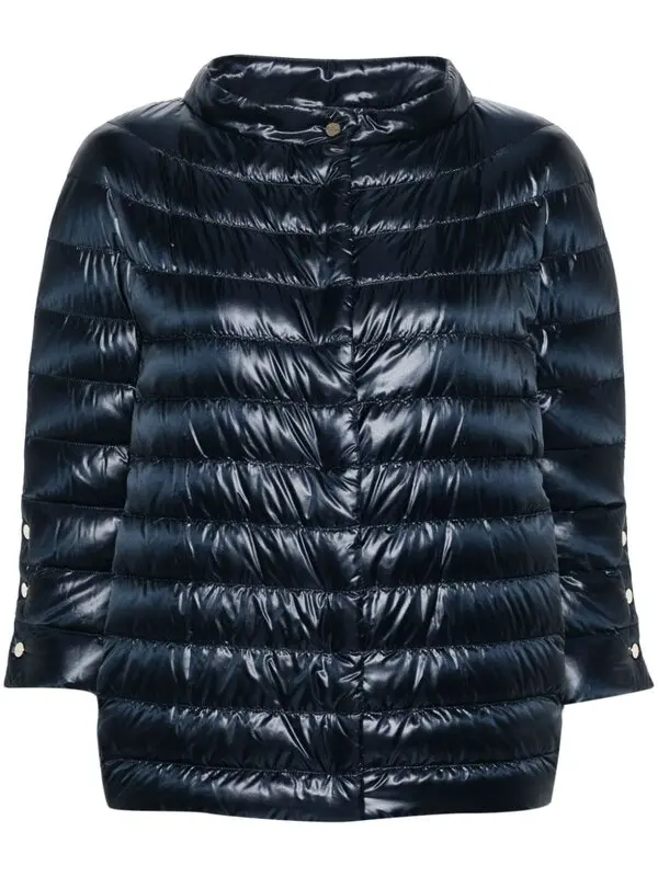 Herno Mock-neck Quilted Jacket - Blue