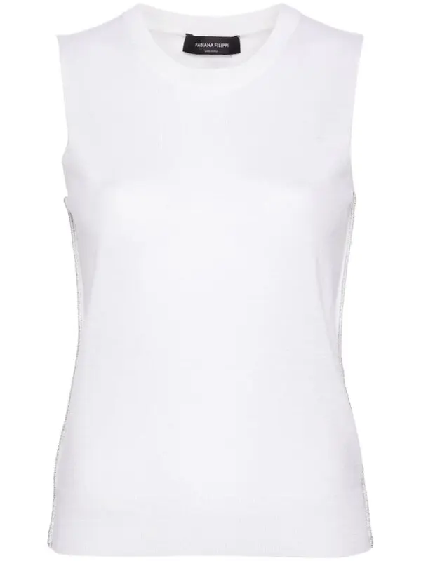 Fabiana Filippi Lurex Detail Knit Top - White