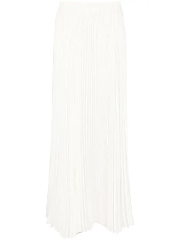 STYLAND High-waist Pleated Midi Skirt - White