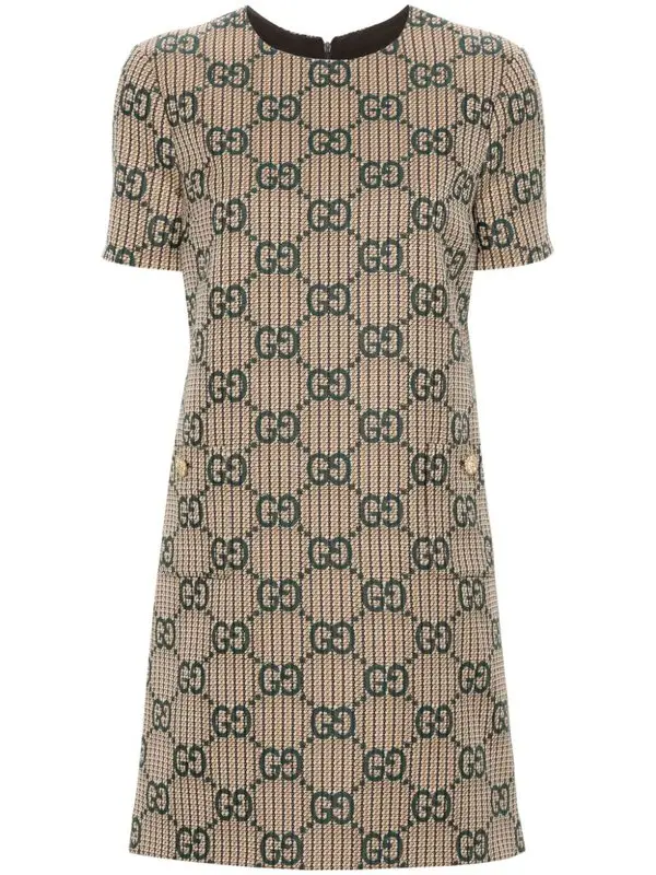 Gucci Gg-jacquard Wool Dress