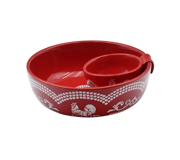 TEMP-TATIONS Special Edition Doodle Doo 2-qt Chip & Dip Bowl