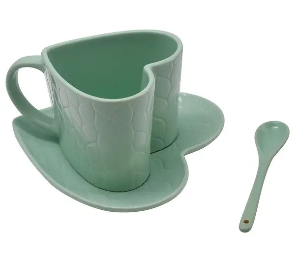 TEMP-TATIONS Carved Willow 18-oz Figural Mug W/ Plate And Spoon