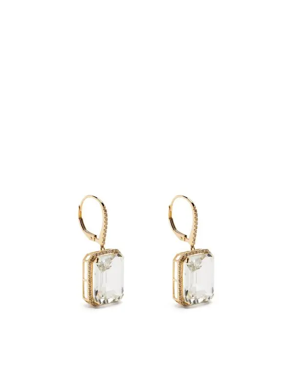 Shay 18k Yellow Gold Diamond And Topaz Earrings - Black