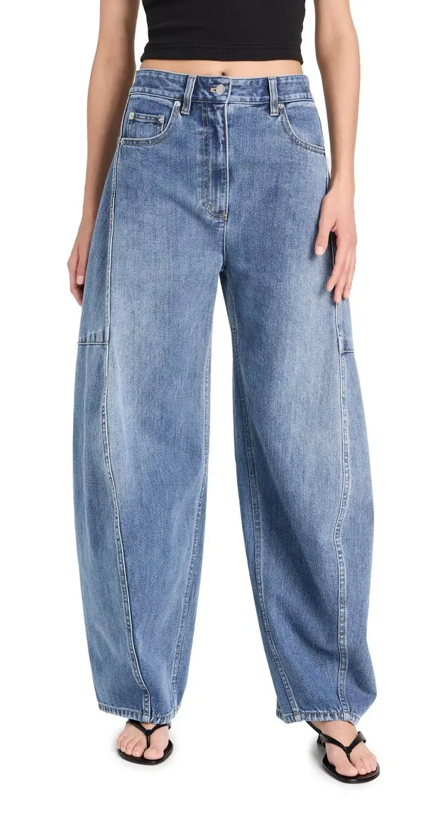 Tibi Classic Wash Denim Sid Jeans - Classic Blue