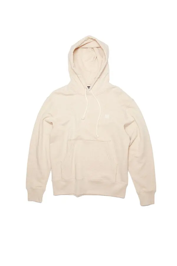 Acne Studios Face Patch Logo Hooded Sweatshirt - Oatmeal Melange