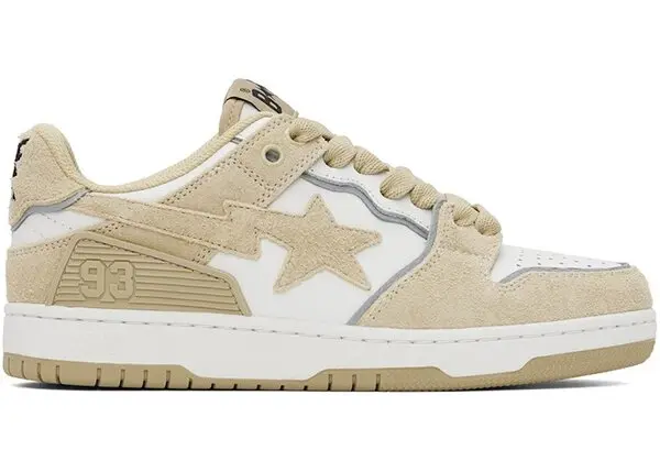 BAPE A Bathing Ape Sk8 Sta Suedein Sneakers - Beige/white