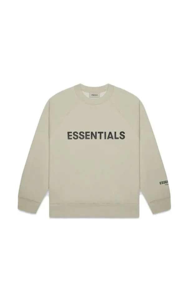 Fear Of God Essentials 3d Silicon Applique Crewneck Sweatshirt - Moss