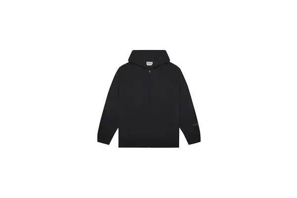 Fear Of God 3d Silicon Applique Full Zip Up Hoodie - Dark Slate/stretch Limo/black