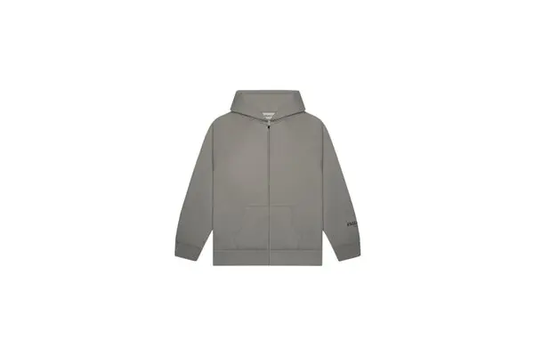 Fear Of God 3d Silicon Applique Full Zip Up Hoodie - Gray Flannel/charcoal