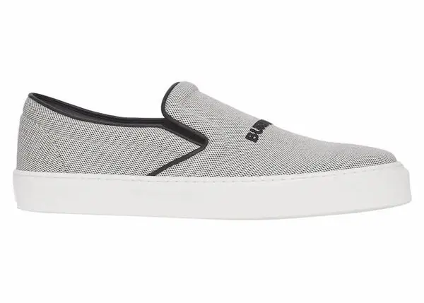 Burberry Canvas And Leather Slip-on Sneakers