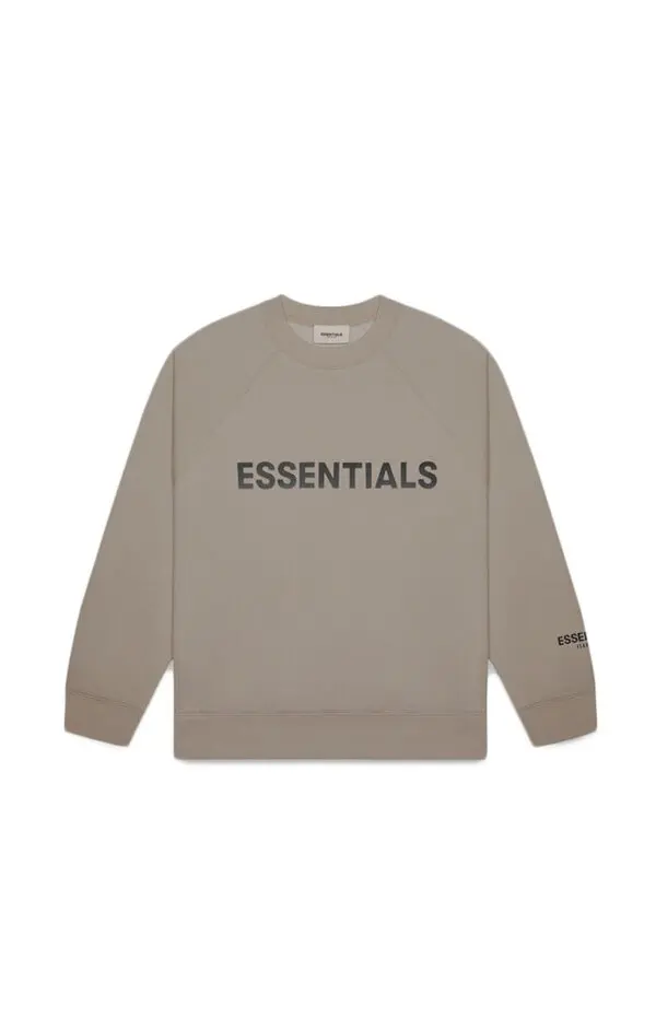 Fear Of God Essentials Crewneck Sweatshirt Applique Logo - Taupe