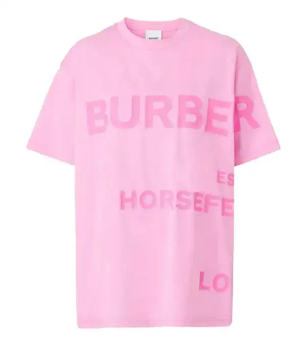 Burberry Logo-Print Cotton Jersey T-Shirt Pink Editorialist