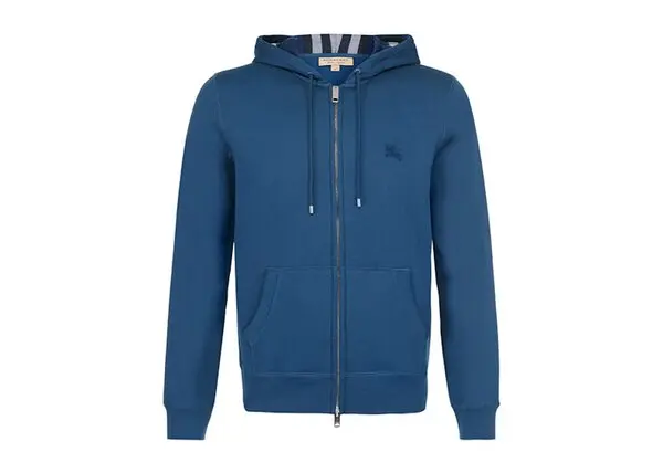 Burberry Clarendon Check Hood Zip-up Hoodie - Blue