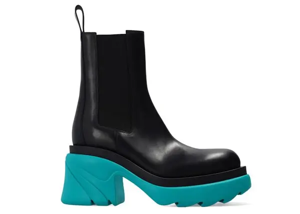 Bottega Veneta Flash Platform Ankle Boot - Black/blue