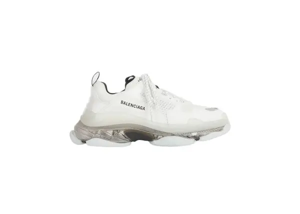 Balenciaga Triple S Clear Sole Sneakers - White/grey