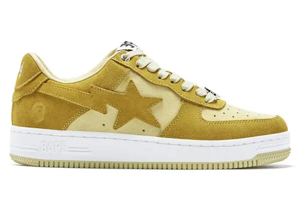 BAPE A Bathing Ape Sta Suede Sneakers - Yellow/gold/white