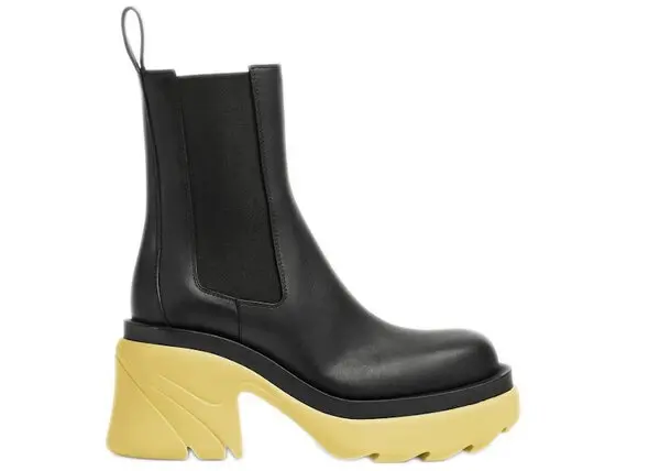Bottega Veneta Flash Platform Ankle Boot - Black/yellow