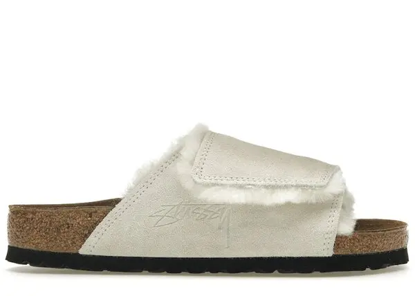 BIRKENSTOCK Solana Shearling Slides - Bone