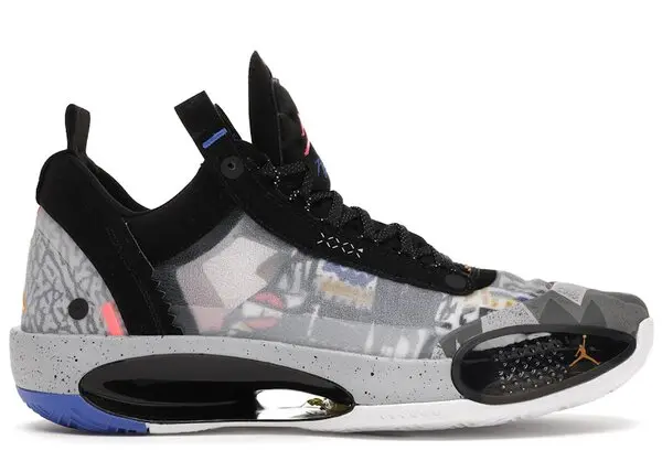 JORDAN Xxxiv Low Print Sneakers - Black/laser Orange/white
