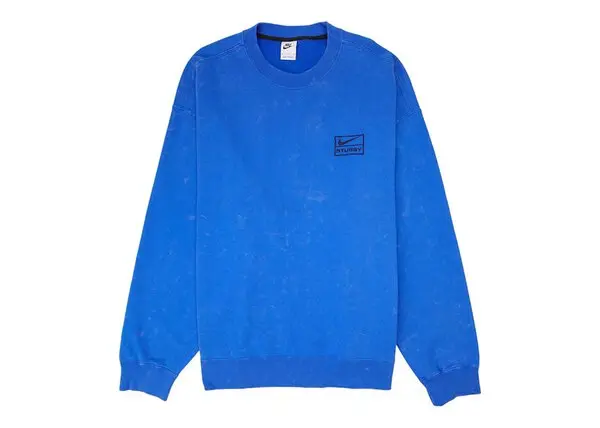 Nike X Stussy Acid Wash Crew Fleece - Blue