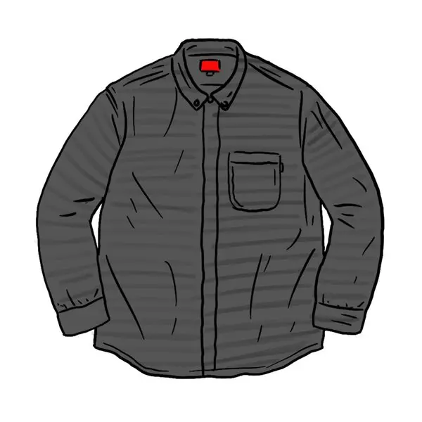 Supreme Jacquard Logos Denim Shirt - Black