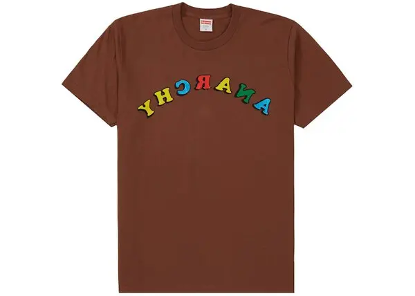Supreme Jamie Reid Anarchy Tee Shirt - Brown
