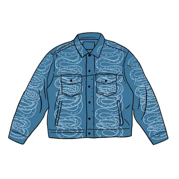 Supreme X Hysteric Glamour Snake Denim Trucker Jacket Blue