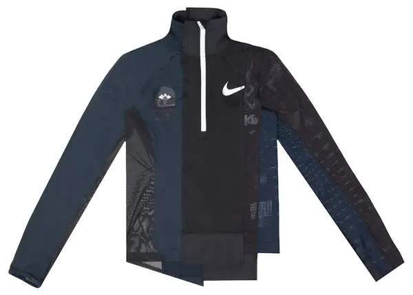Nike X Sacai Half Zip Running Jacket - Black/dark Obsidian