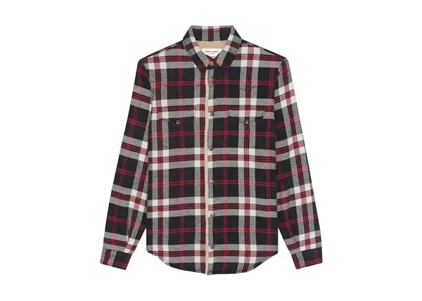 Saint Laurent Checked Vintage Sherling Shirt - Red/black/white