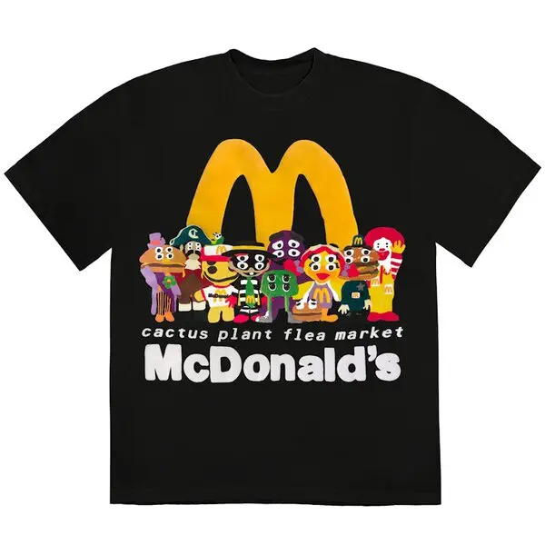 CACTUS PLANT FLEA MARKET X Mcdonald's Cactus Buddy! And Friends T-shirt - Black
