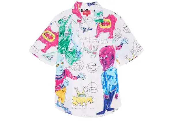 Supreme Daniel Johnston Rayon Short Sleeve Shirt - White