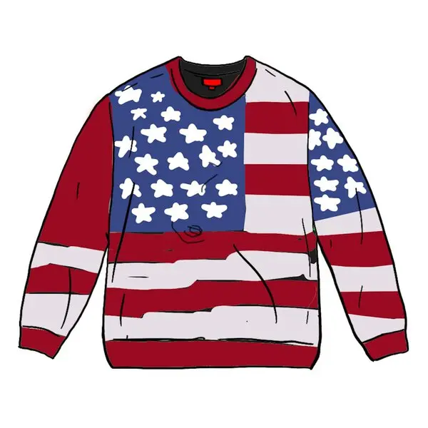 Supreme Digital Flag Sweater - Red